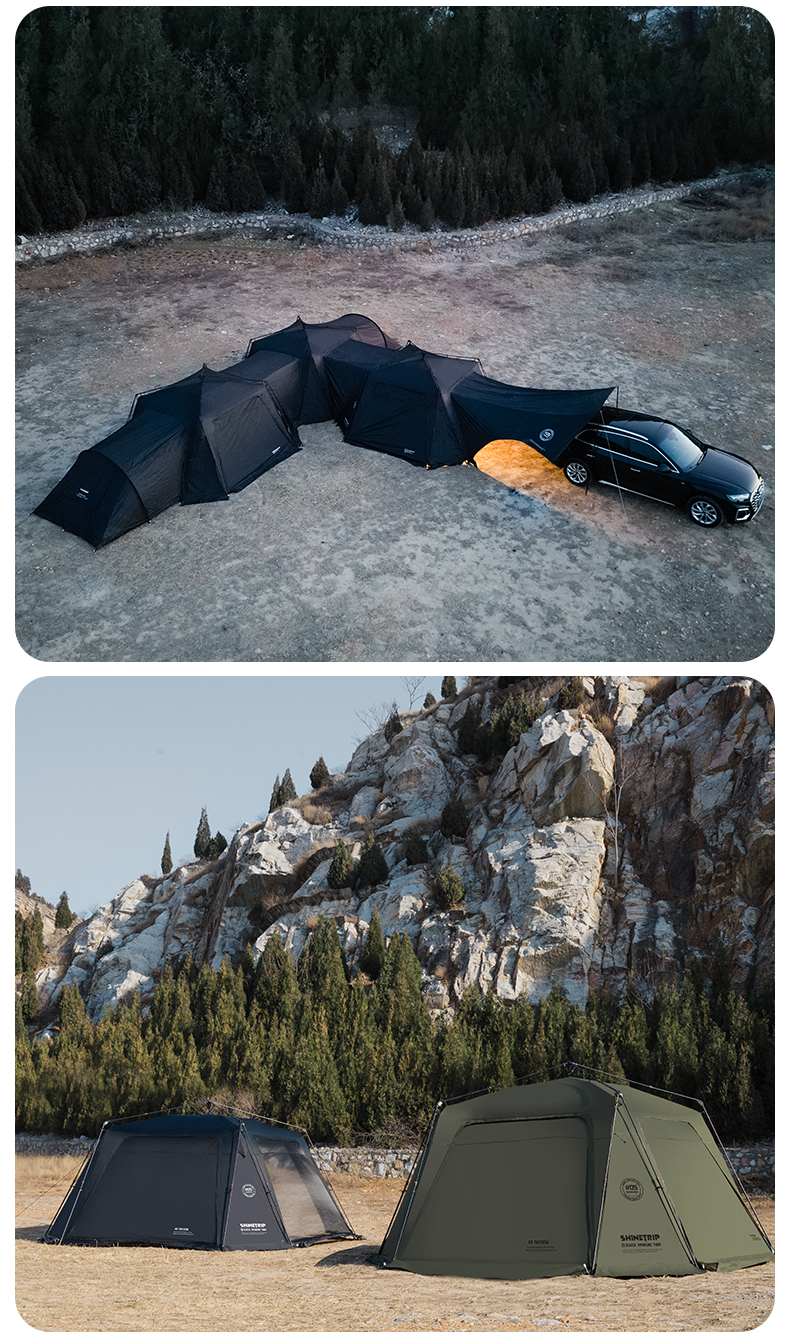 Shinetrip Auto Dome Shelter Tarp PU2000 เคลือบเงินสีดําสีเขียวสีกากี ...