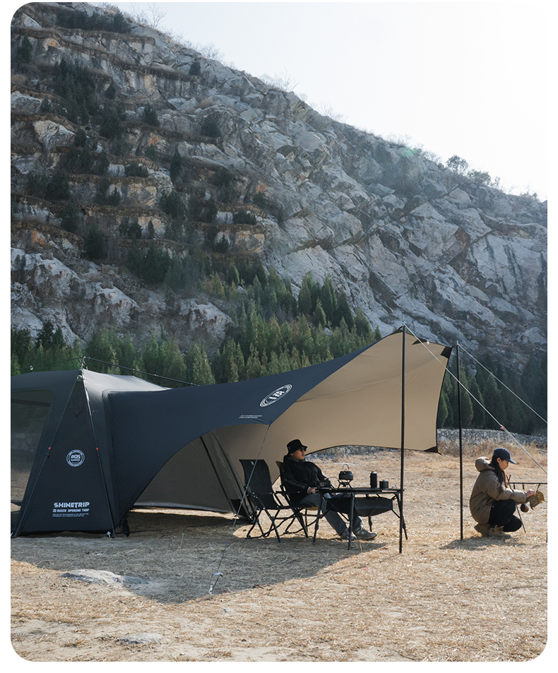 Shinetrip Auto Dome Shelter Tarp PU2000 เคลือบเงินสีดําสีเขียวสีกากี ...