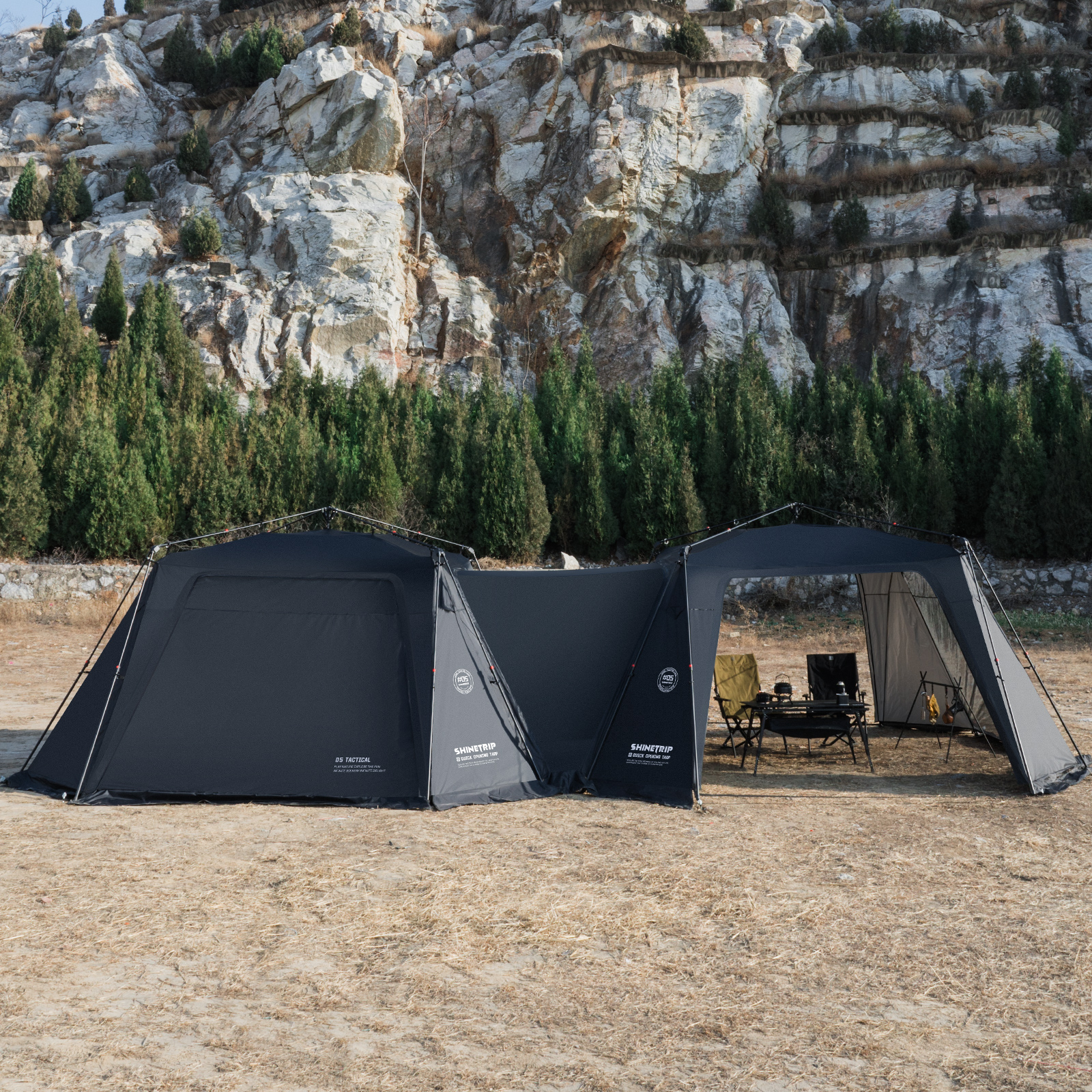 Shinetrip Auto Dome Shelter Tarp PU2000 เคลือบเงินสีดําสีเขียวสีกากี ...