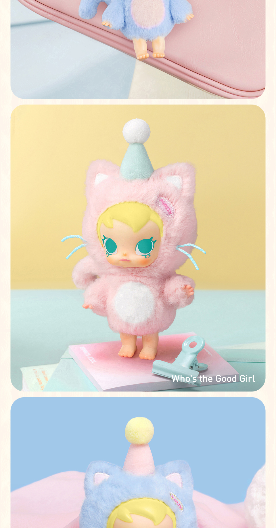 POP MART Baby Molly Pocket Friends Series-Vinyl Plush Pendant Blind Box ...