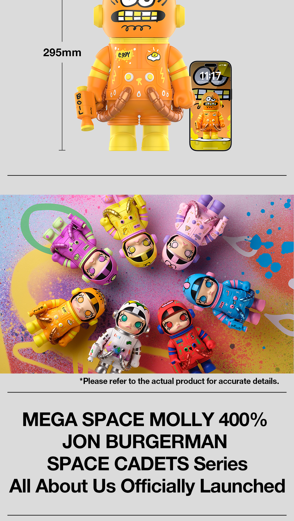 POP MART MEGA SPACE MOLLY 400% JON BURGERMAN SPACE CADETS Series | Shopee Thailand