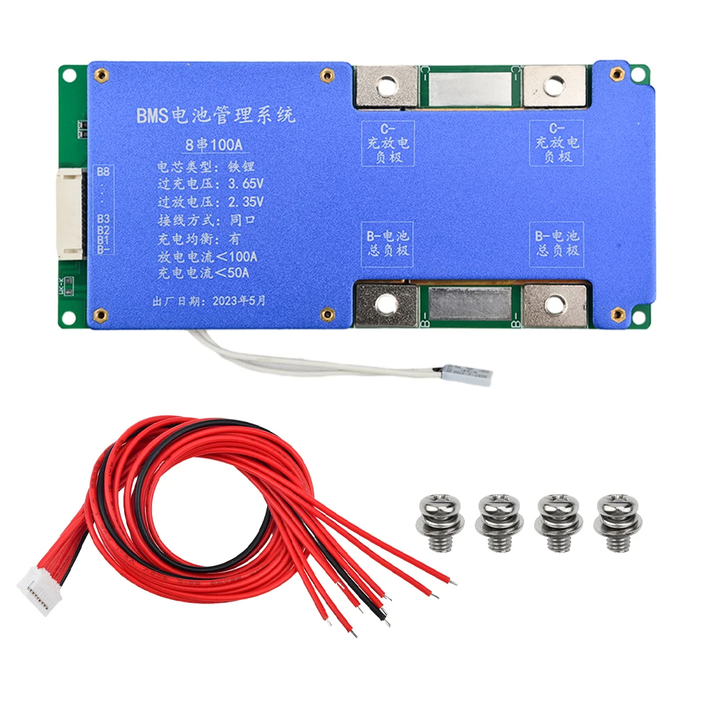 BMS 8S 24V 100A LiFePO4 แบตเตอรี่ Balance Charge Board Equalizer NTC อุณหภูมิป้องกัน Equalizador ...