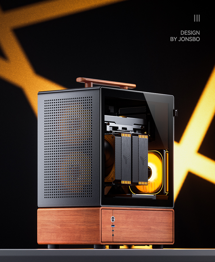 JONSBO T7 อลูมิเนียมแชสซีคอมพิวเตอร์เดสก์ท็อปเดสก์ท็อปแบบพกพาแนวตั้งโฮสต์ shell Type-C อินเทอร ...