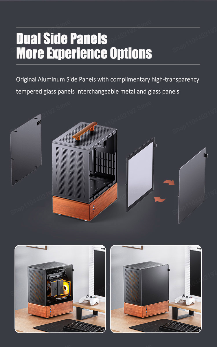 JONSBO T7 อลูมิเนียมแชสซีคอมพิวเตอร์เดสก์ท็อปเดสก์ท็อปแบบพกพาแนวตั้งโฮสต์ shell Type-C อินเทอร ...