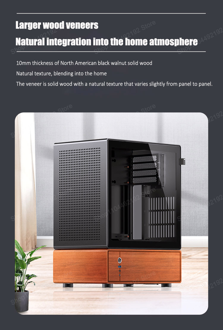 JONSBO T7 อลูมิเนียมแชสซีคอมพิวเตอร์เดสก์ท็อปเดสก์ท็อปแบบพกพาแนวตั้งโฮสต์ shell Type-C อินเทอร ...