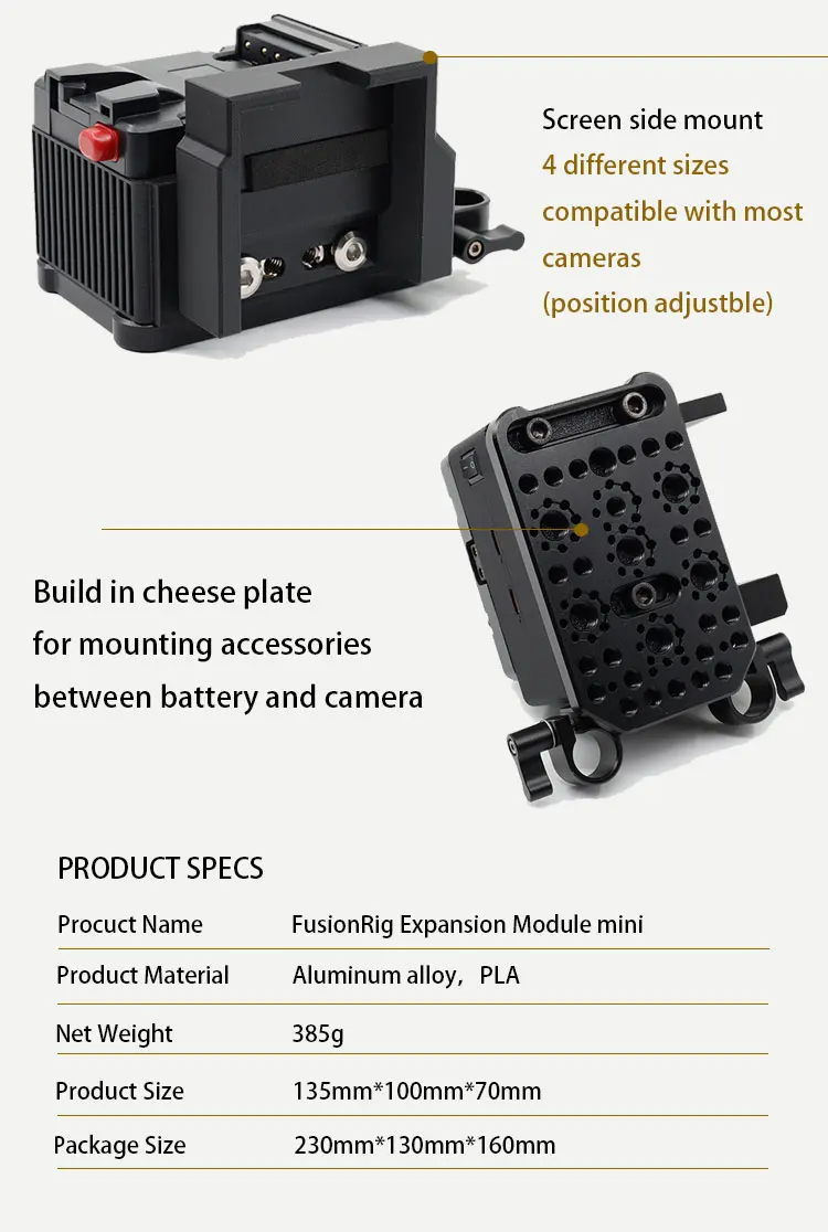 FusionRig Mini กล้องกรงโมดูลขยาย cineback lite V mount | Shopee Thailand