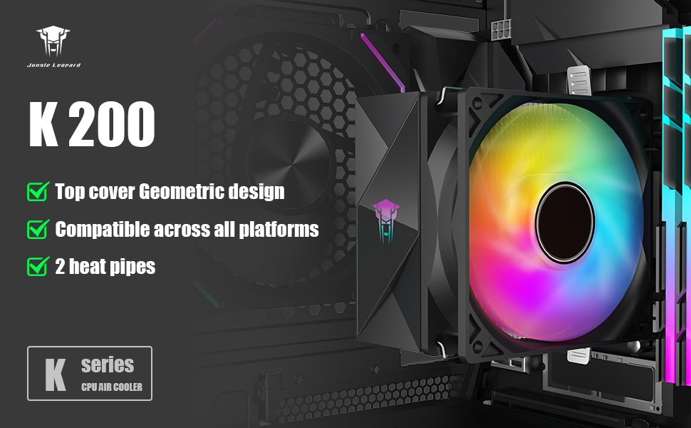Jungle Leopard K200 KF200 Digital CPU Cooler สี LED สีดํา/สีขาว 2 ท่อ ...