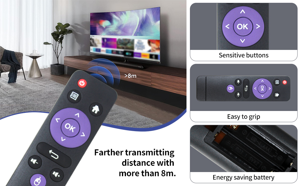 รีโมทคอนโทรลยูนิเวอร์แซล H616 สําหรับกล่องทีวี Android H96 Max H616 ...