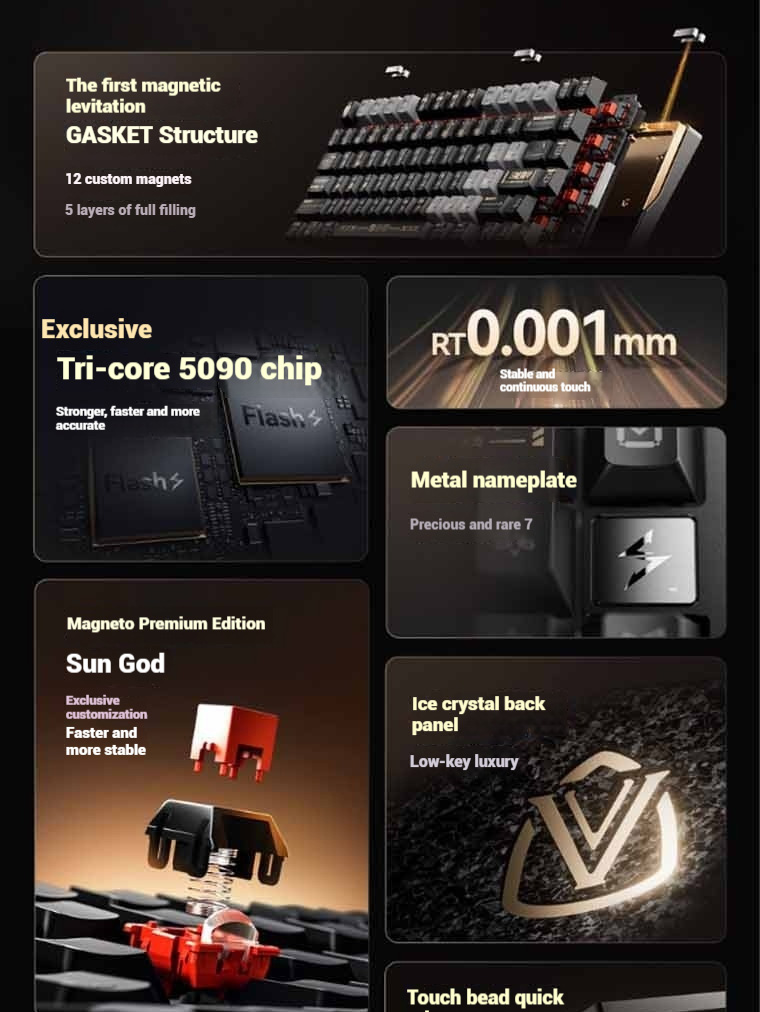 VGN FLASH ปะเก็นอลูมิเนียมอัลลอยด์ปลั๊กร้อน RT0.001 คีย์บอร์ดแกน ...