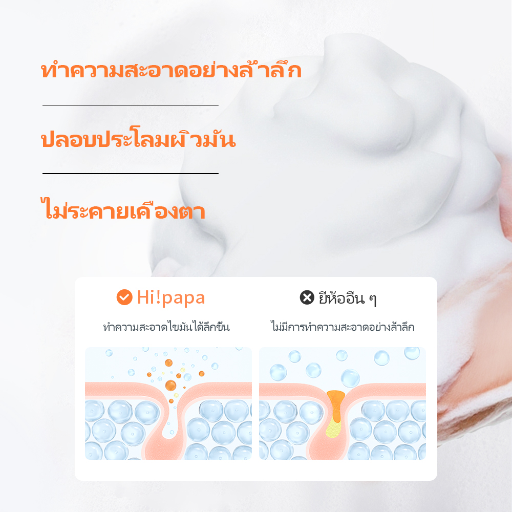 Hi!papa โฟมล้างหน้า pH 5.5 คงความสมดุลให้ผิวหน้า ไม่มีฟอง ผิวไม่ตึง ...