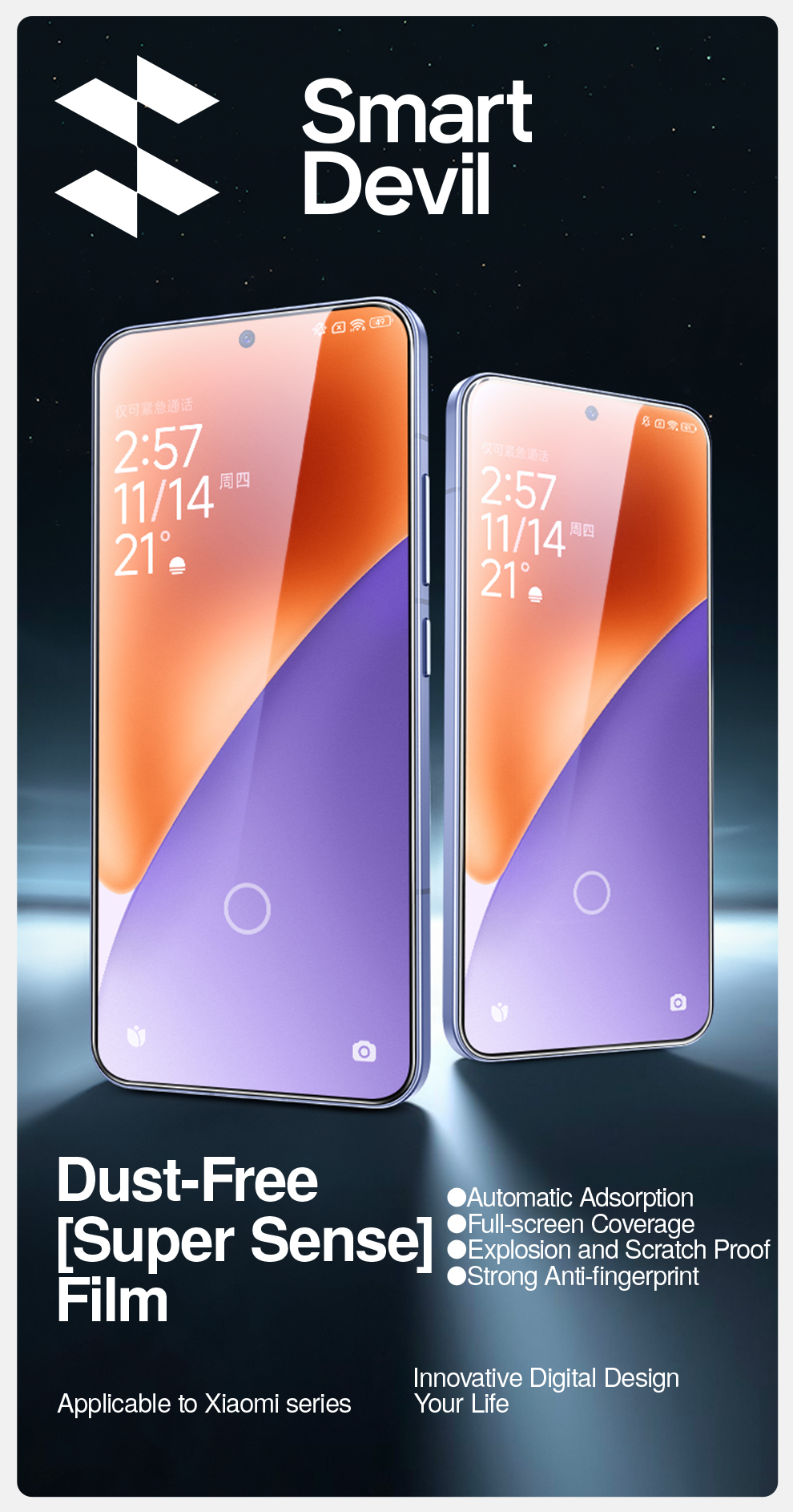 Smartdevil Quick ติดตั้ง 9D กระจกนิรภัยสําหรับ Xiaomi 15/15 Ultra ครอบคลุมแบบเต็มหน้าจอโค้ง Drop ...