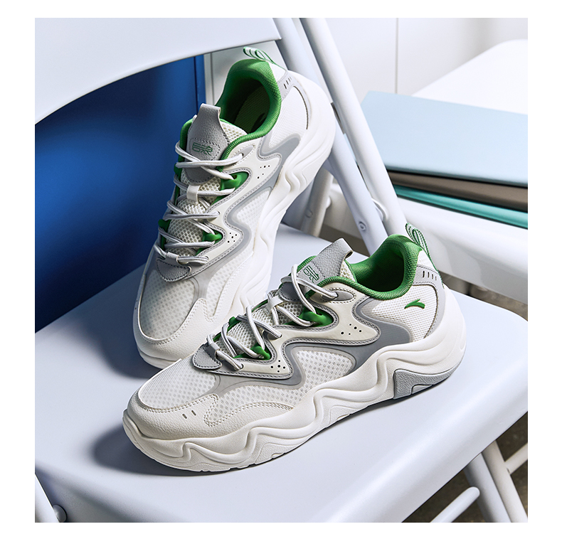 ANTA Men WAVE 4 รองเท้าลําลองตาข่ายระบายอากาศรองเท้ากีฬาพื้นนุ่ม ...