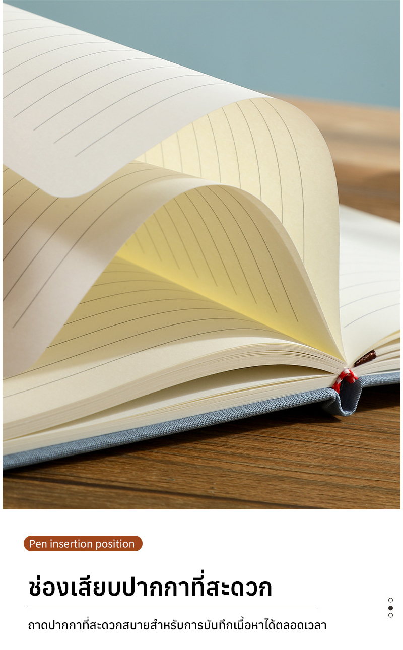 สมุด A5 A6 สมุดโน๊ต พร้อมที่เสียบปากกา เส้นแนวนอน เส้นจุด ตาราง กริด ...