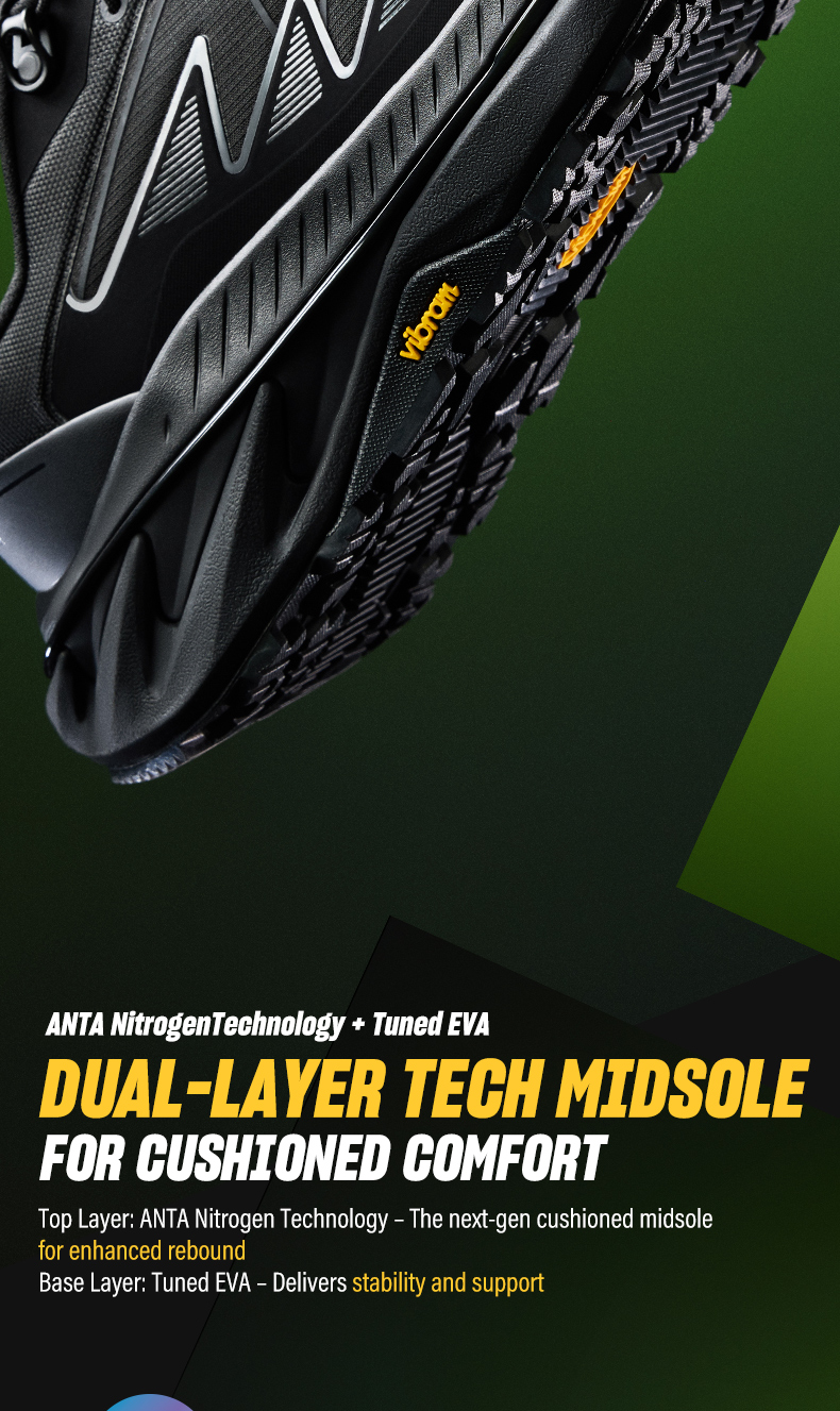 ANTA Men TanYe PRO V2 รองเท้าวิ่ง Vibram เดินป่าเดินกีฬากลางแจ้งรองเท้า ...