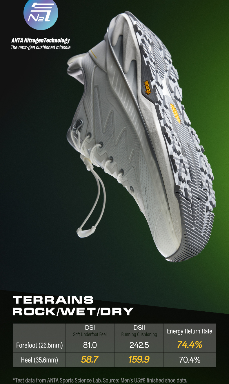 ANTA Men TanYe PRO V2 รองเท้าวิ่ง Vibram เดินป่าเดินกีฬากลางแจ้งรองเท้า ...