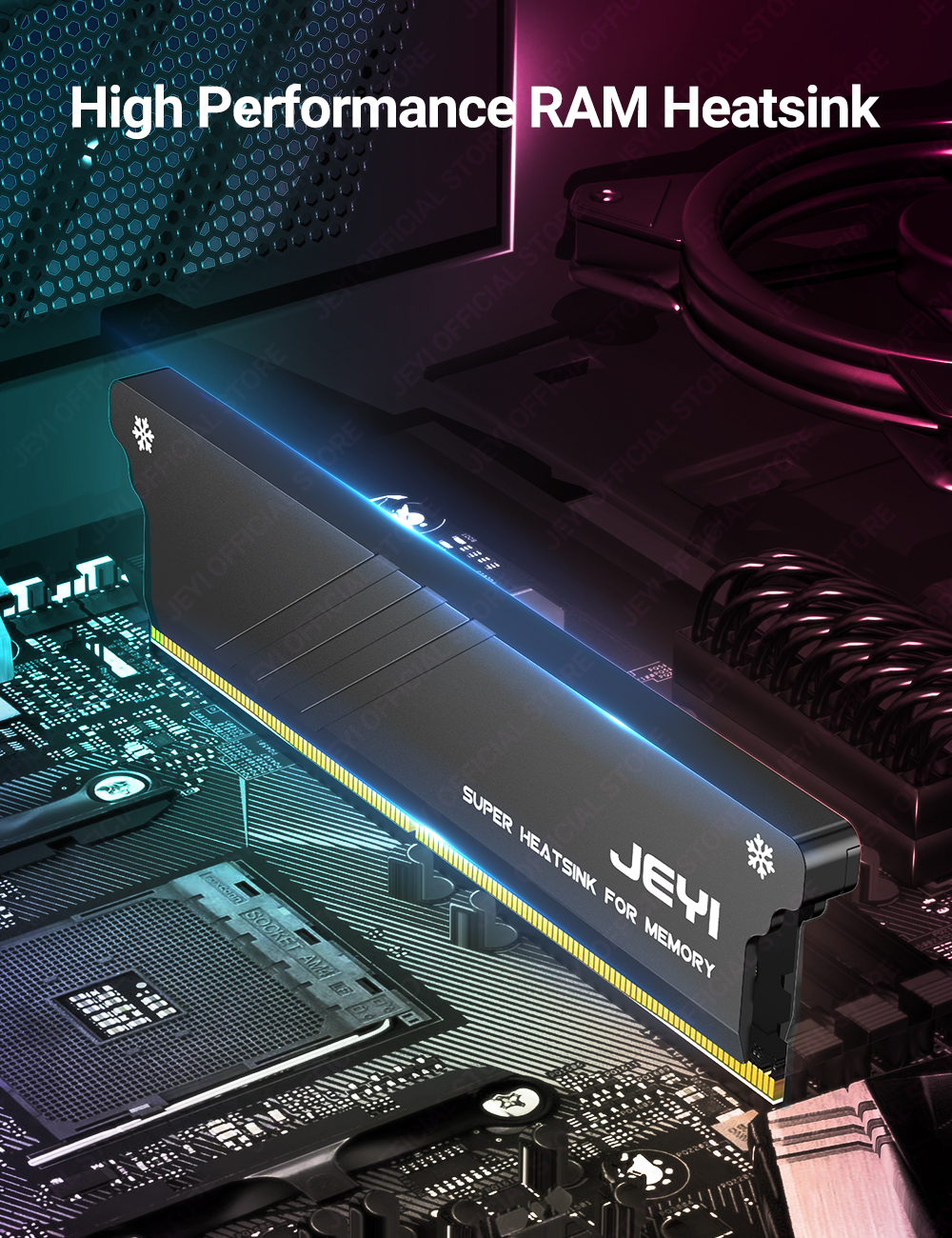 Jeyi ฮีตซิงก์แรมหน่วยความจํา พร้อมแผ่นระบายความร้อน ระบายความร้อน Ddr สําหรับ Pc Diy Ddr2 Ddr3