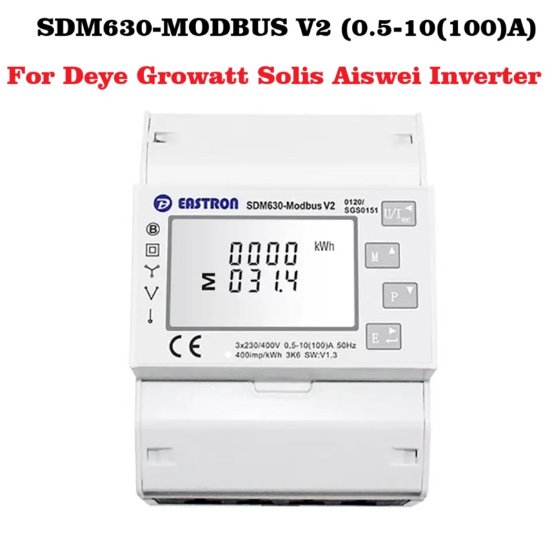 Eastron Growatt Deye สามเฟสป้องกันการไหลย้อนกลับมิเตอร์ SDM630 Modbus ...