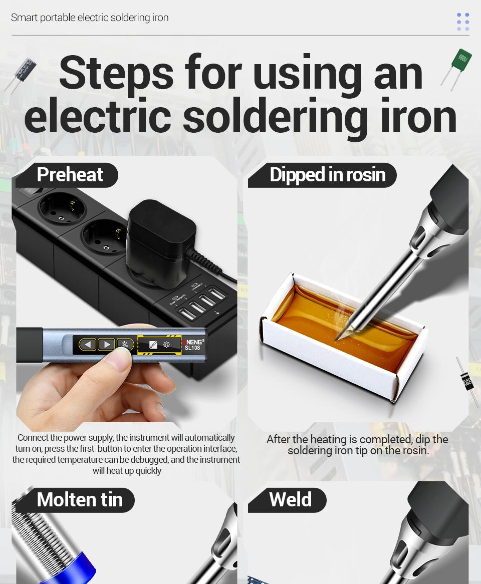 ANENG SL108 หัวแร้งไฟฟ้า - อุณหภูมิที่ปรับได้ 96W, เครื่องมือเชื่อมแบบ ...