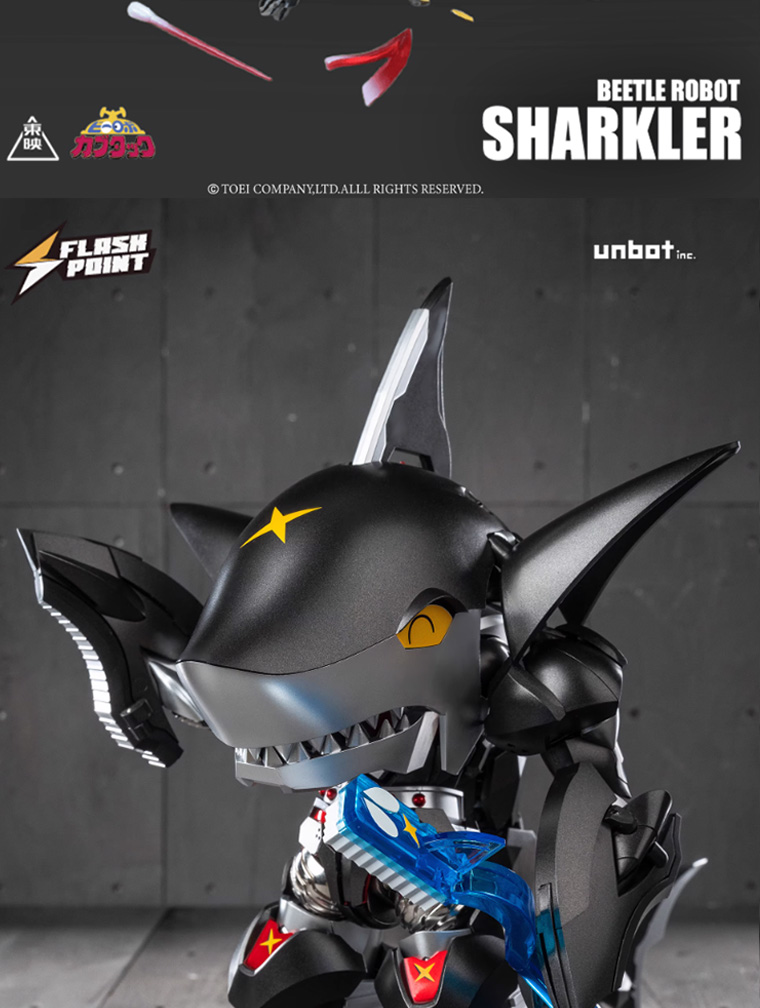 FLASA POINT SHARKLER BEETLANTRO Flash Dot Mold Play Iron Armored Little Treasure Shark Pepper ...