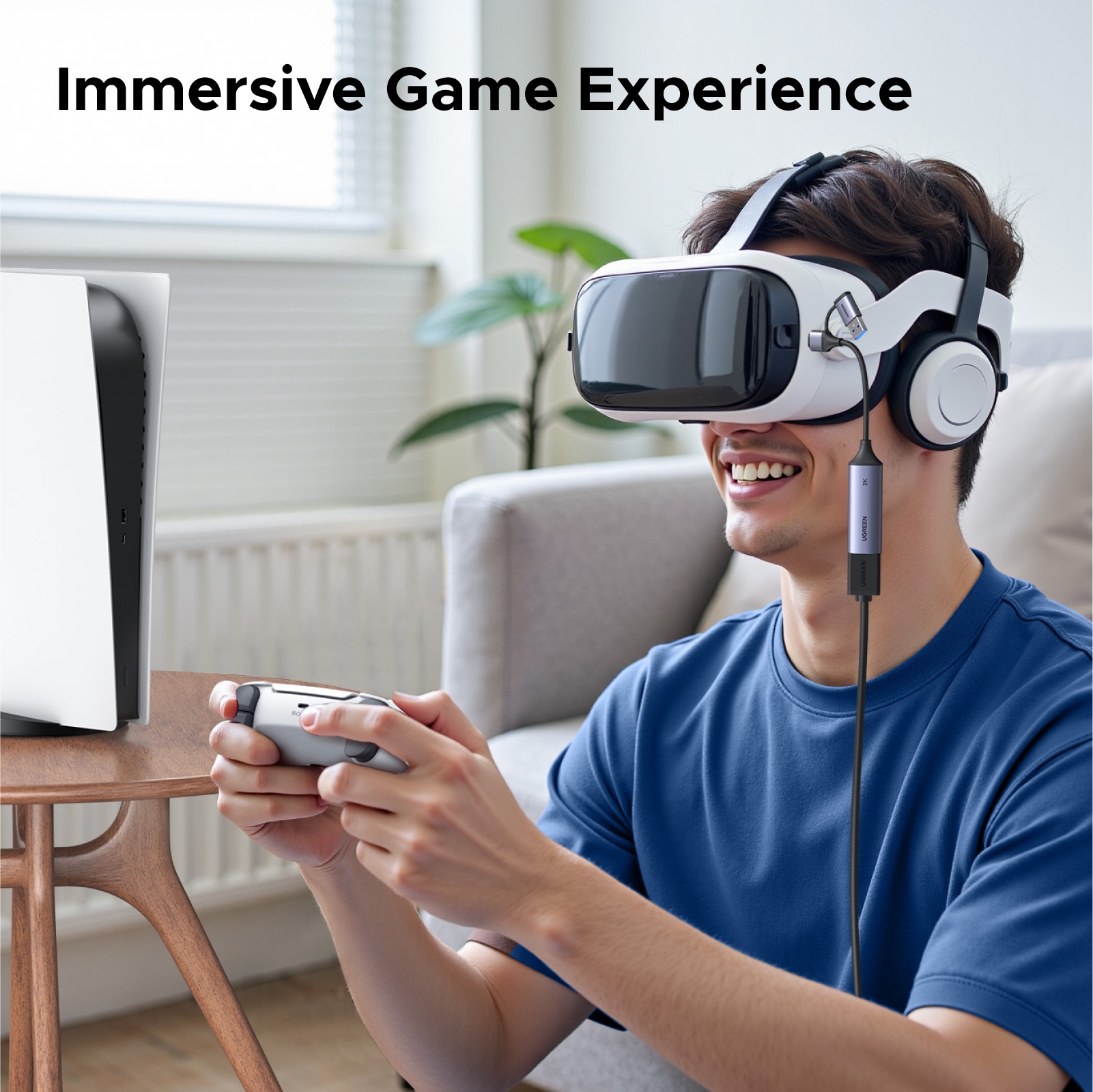 UGREEN 2-in-1 4K@30Hz HDMI to USB C USB A Dual Ports Capture Card สําหรับ OBS Studio XSplit ...