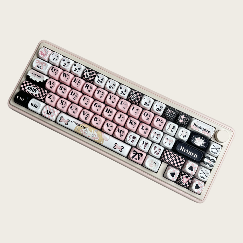 Candy Girl Thai Keycaps MOA Height PBT Material Cute Cartoon Girl Heart ...