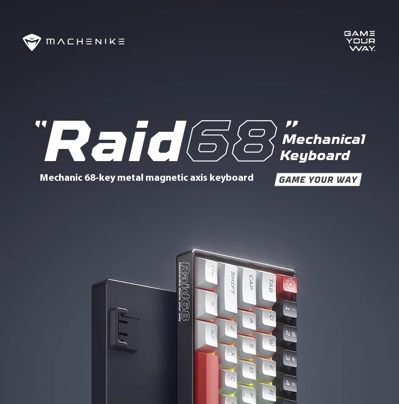 MACHENIKE Raid68 Magnetic Wired Keyboard 65% Hot swappable RGB 0.01 มม.RT 0.125ms Delay Custom ...