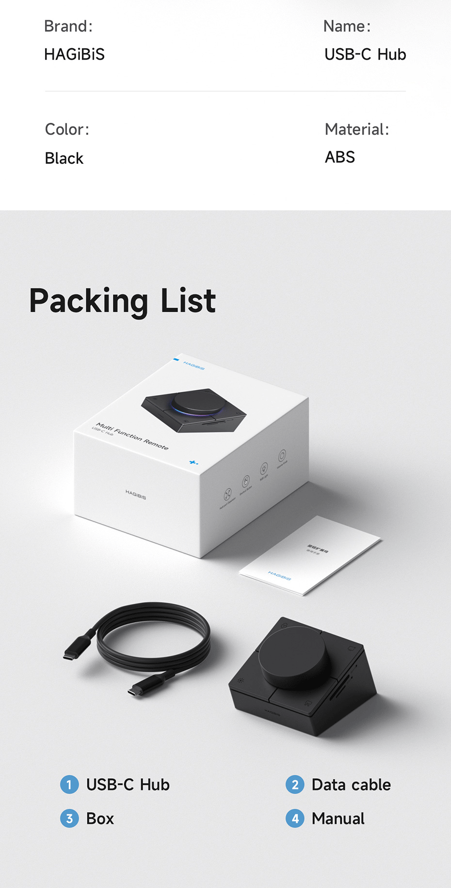 Hagibis Knob USB C Hub 4K60Hz HDMI 100W PD ปุ่มลัด Type-C Docking ...