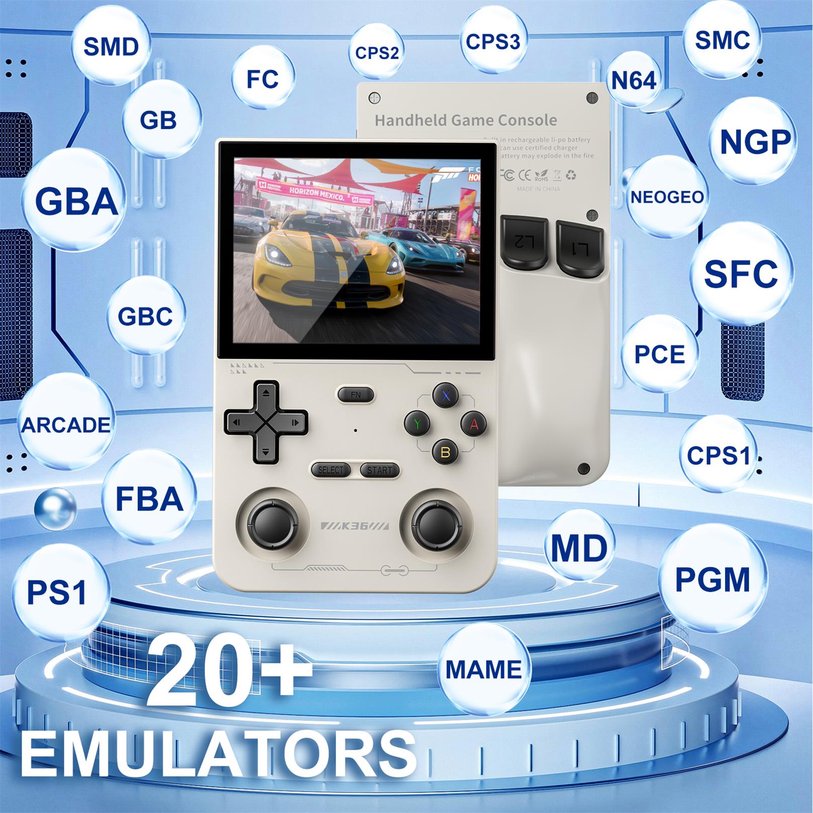 ใหม่ คอนโซลเกมมือถือเปิดซอร์ซ โอเวอร์ 20 Emulators, ในตัว 16000 + เกม, หน้าจอความละเอียดสูง IPS ...