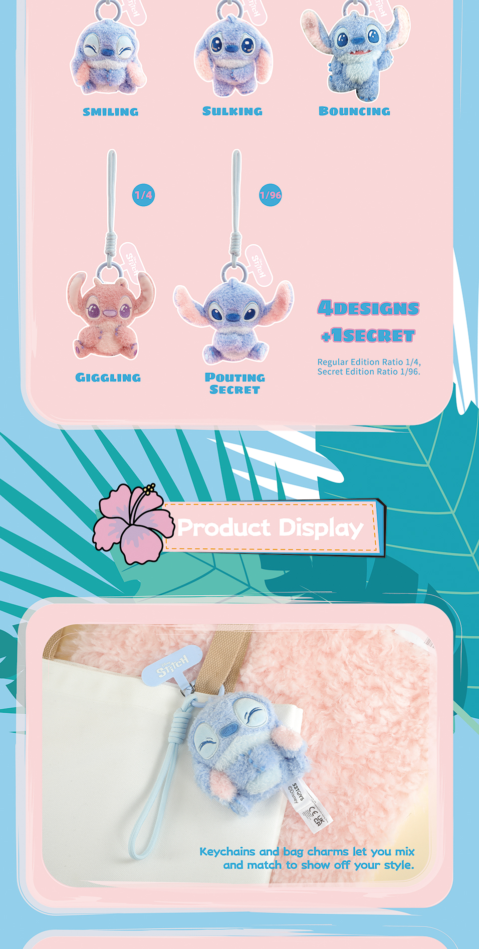 52TOYS Disney Stitch Mood Series Plush Phone Charm Blind Box Merch ...