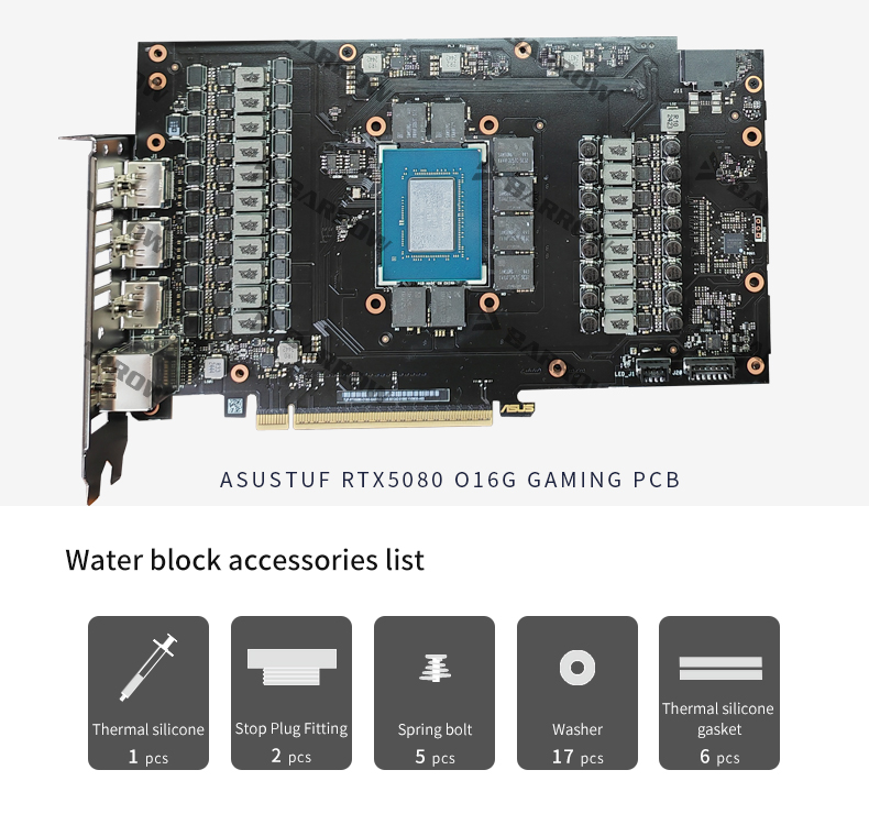 Barrow GPU Block สําหรับ ASUS TUF RTX 5080 5070 Ti O16G GAMING กราฟิก ...