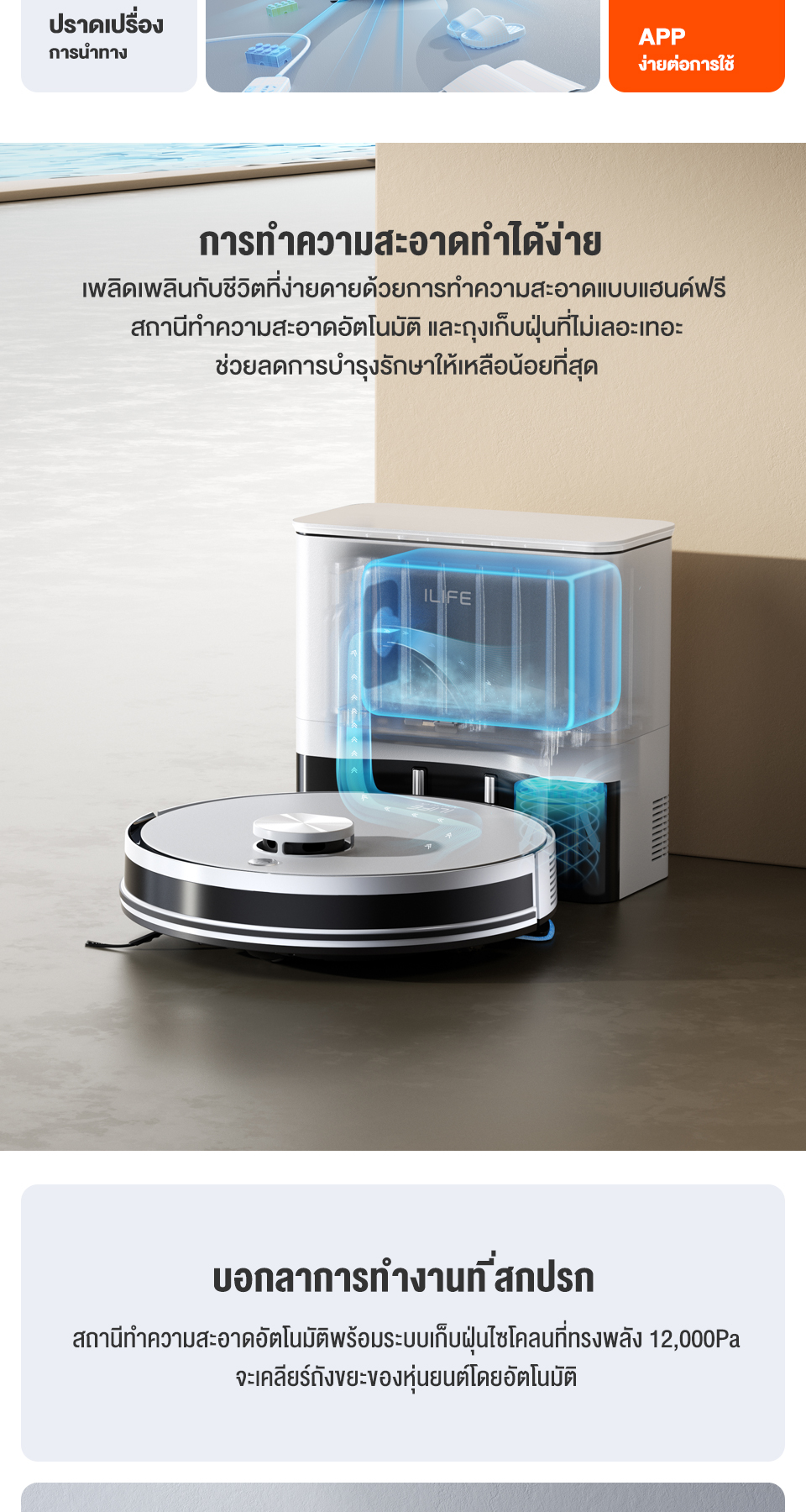 ILIFE A30 PRO Robot Vacuum Cleaner หุ่นยนต์ดูดฝุ่น ถูพื้น 5000pa 3200mAh ระบบกำจัดขยะอัตโนมัติ ...