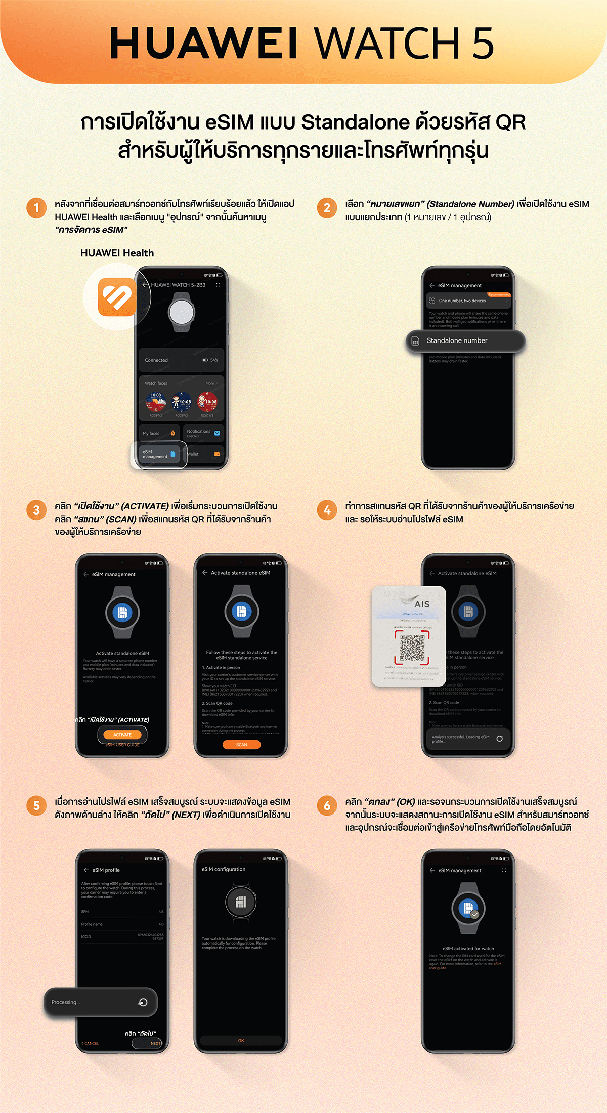 [9.07 SBD | โค้ดลดเพิ่ม 20%] HUAWEI WATCH 5 | ปกรณ์สวมใส่ | เซ็นเซอร์ ...
