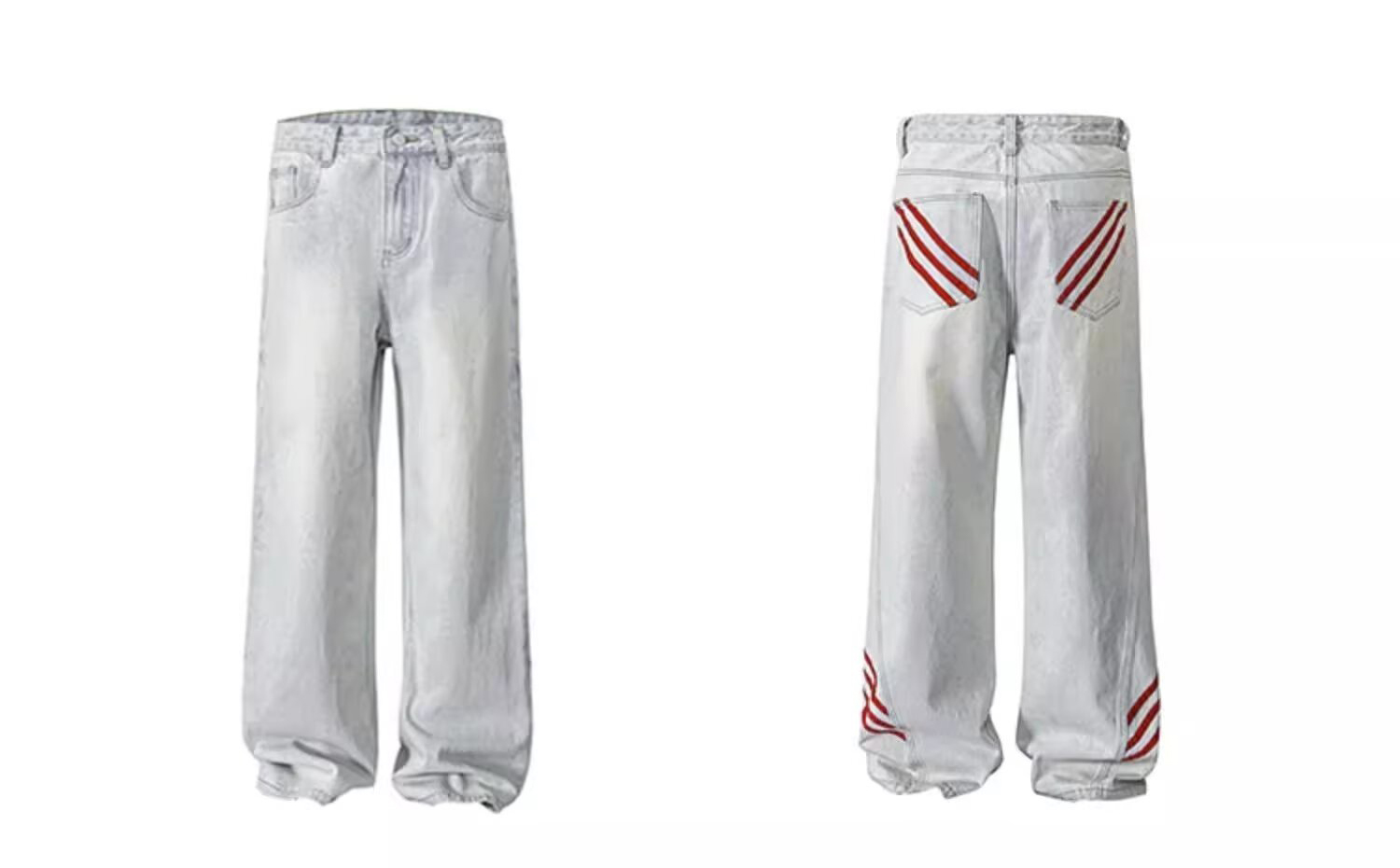 Eleven-J [ส่งฟรี]กางเกงยีนส์ผู้ชาย สีดินเผา/ดำ สไตล์ Navy American ลาย3 ...