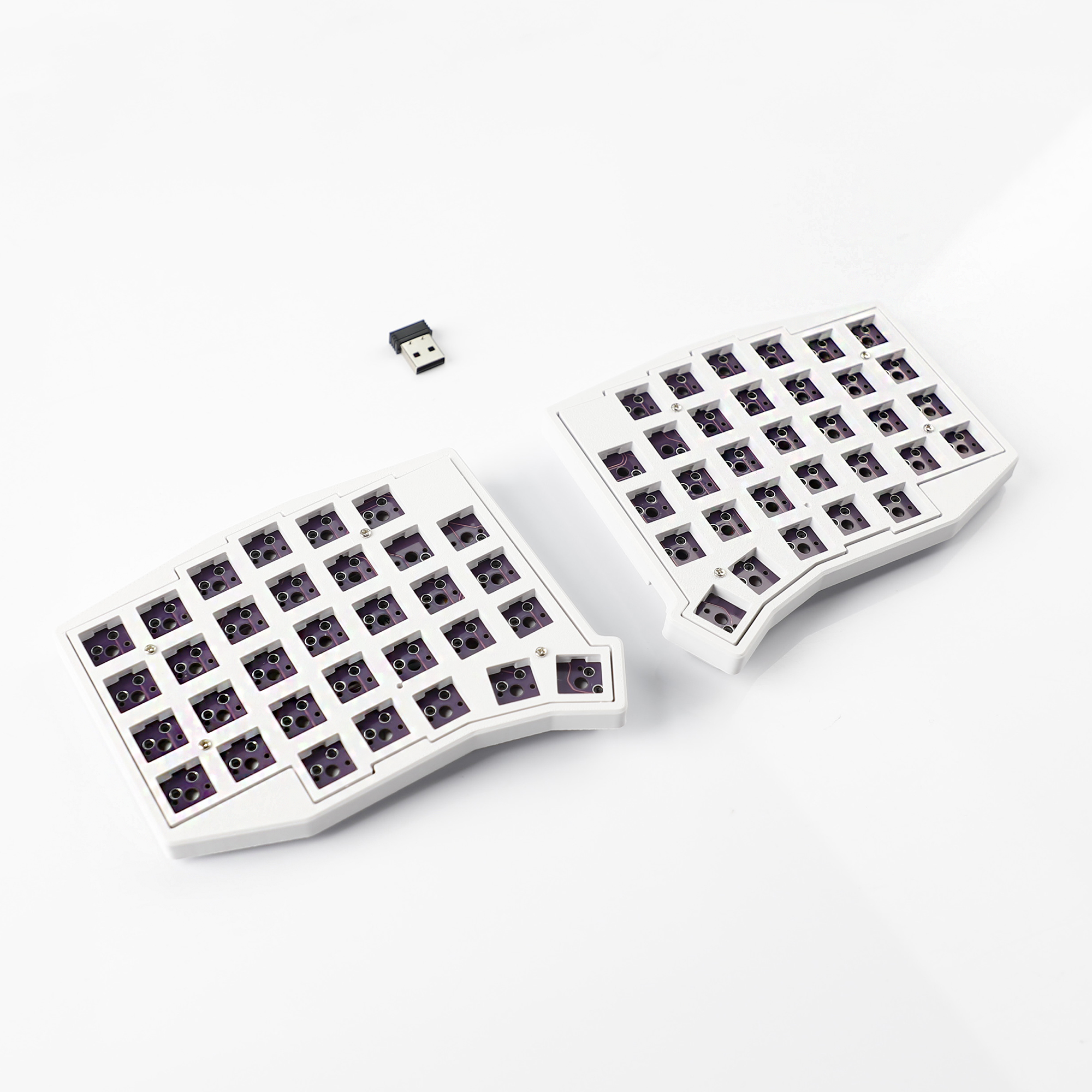 YMDK Sofle 2.4Ghz Wireless Split 64 Ergonomic Hotswappable 60% เค้าโครง 3D PLA Vial All Key ...