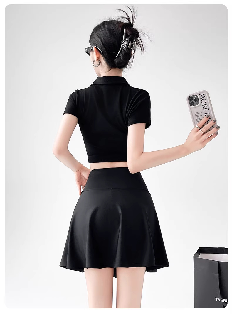 กระโปรงกางเกงเอวสูงสำหรับโยคะ ดีไซน์ป้องกันโป๊แบบสองชั้น นุ่มสบายเหมาะ ...