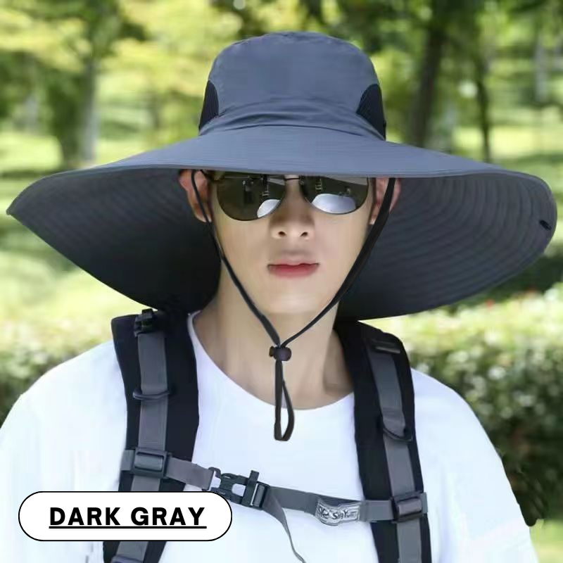หมวกกันแดดปีกใหญ่ฤดูร้อนกลางแจ้งเดินป่าตกปลาท่องเที่ยว | Shopee Thailand