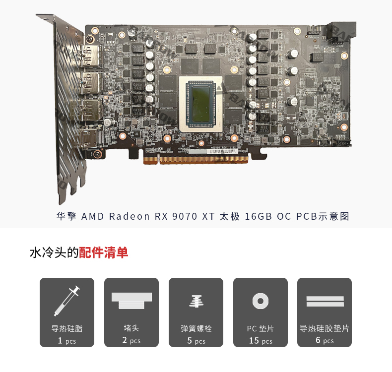 Barrow ครอบคลุมเต็มรูปแบบ GPU Water Block สําหรับ ASRock RX 9070 XT ...