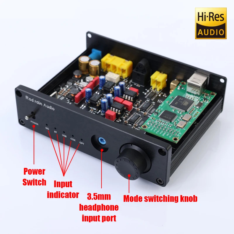 Rod Rain Audio Dual HIFI Sound ถอดรหัสบลูทูธ 5.1 เครื่องขยายเสียงหูฟัง ...