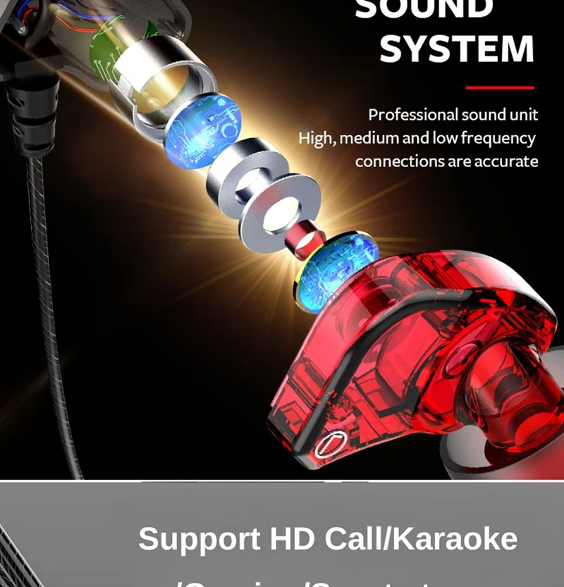 หูฟัง SPRISE HiFi Dual Drive 6D Stereo แบบมีไมค์ หูฟังแบบมีสาย หูฟังที่ ...