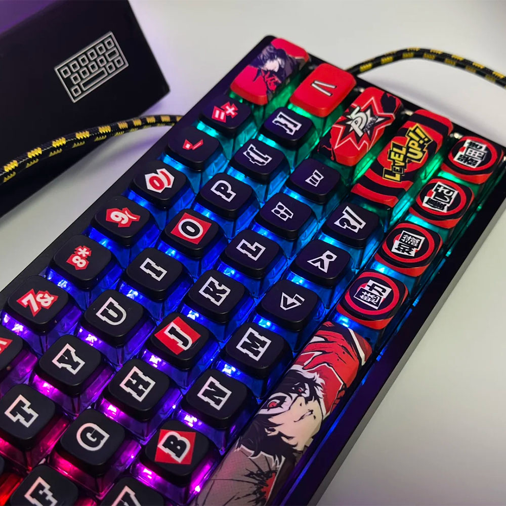 PERSONA พุดดิ้ง Keycap OEM โปรไฟล์ 120 คีย์ PBT PC สี่ล้อการส่งผ่านแสง ...