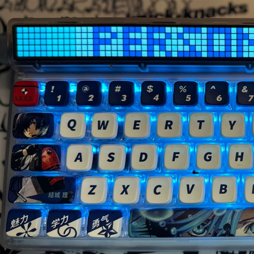 PERSONA พุดดิ้ง Keycap OEM โปรไฟล์ 120 คีย์ PBT PC สี่ล้อการส่งผ่านแสง ...