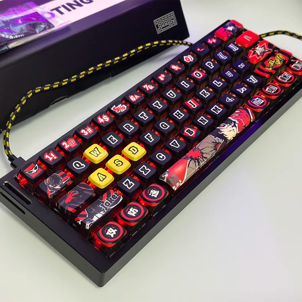 PERSONA พุดดิ้ง Keycap OEM โปรไฟล์ 120 คีย์ PBT PC สี่ล้อการส่งผ่านแสง ...