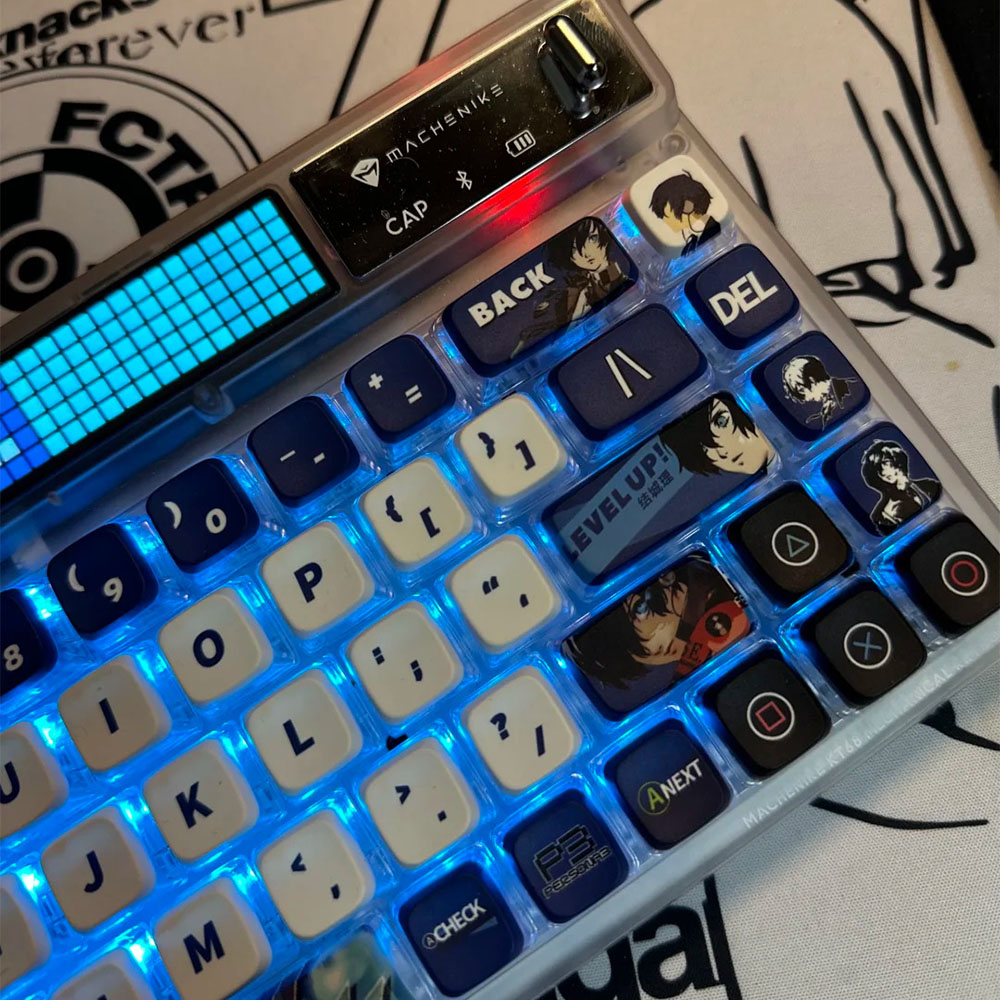 PERSONA พุดดิ้ง Keycap OEM โปรไฟล์ 120 คีย์ PBT PC สี่ล้อการส่งผ่านแสง ...