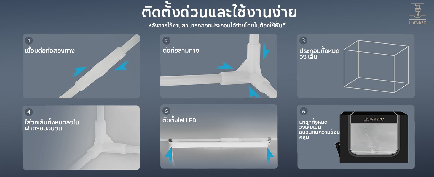 UniTak3D 3D Printer คอก for Bambu Lab A1/A1 Mini with AMS Lite เต็นท์ ...