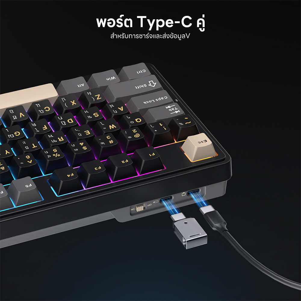 Royal Kludge RK N99 Phantom 98 Key Tri-Mode RGB แบบมีสายบลูทูธ 2.4G ไร้ ...