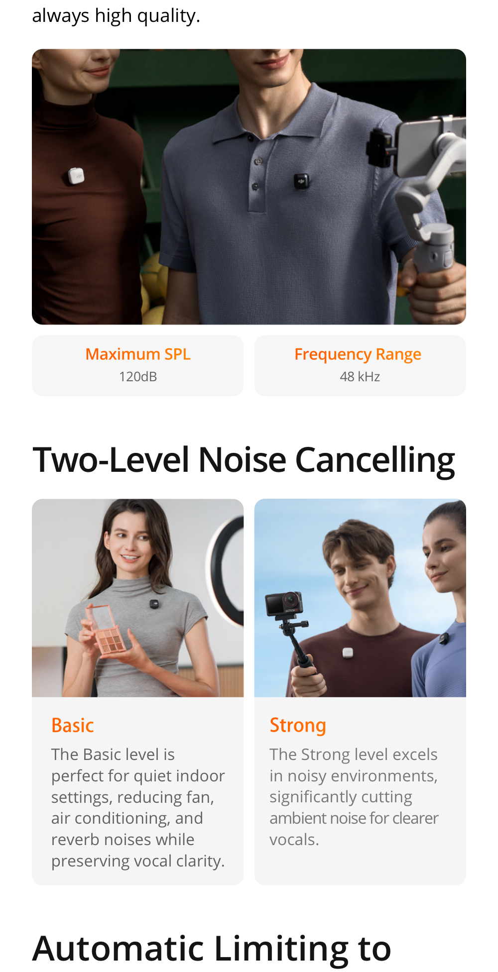 DJI Mic Mini (2 TX + 1 RX + เคสชาร์จ), ไมโครโฟนไร้สาย Ultralight, เสียงรายละเอียด, ใช้ 48h ...