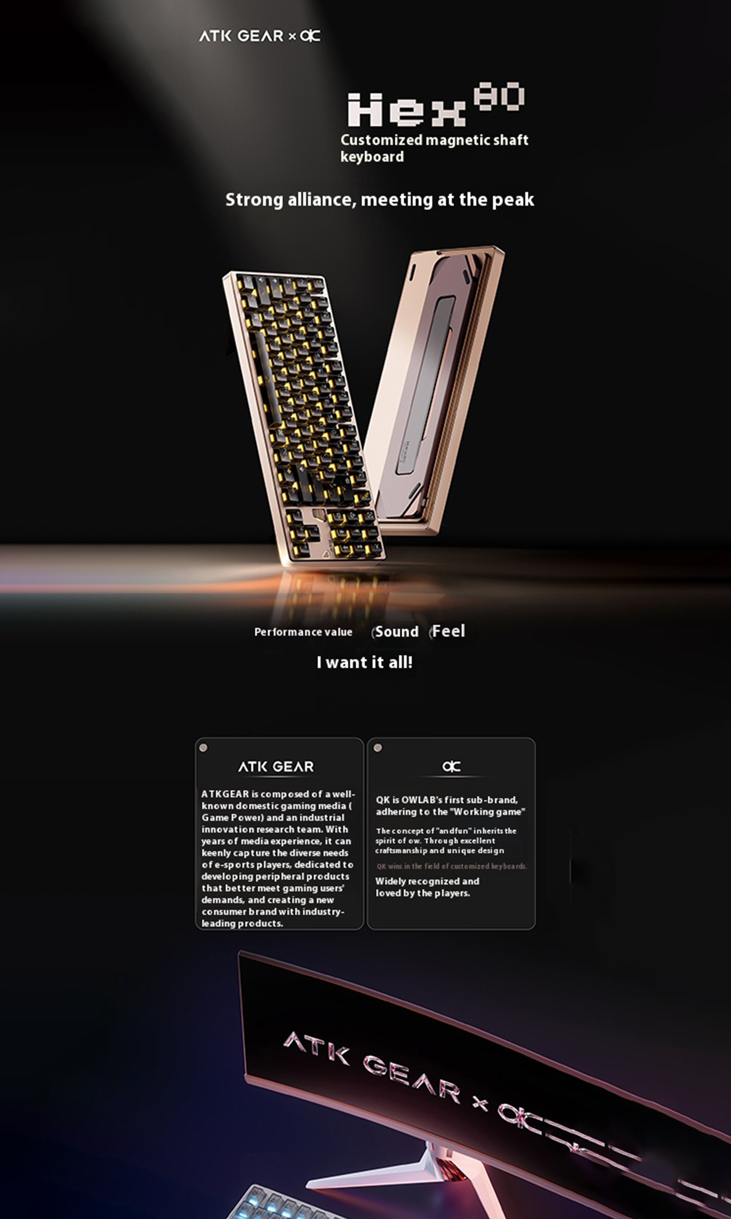 ATK QK Joint Hex80 อลูมิเนียมประสิทธิภาพสูง RT0.001 คีย์บอร์ดแกนแม่เหล็กแบบกําหนดเอง | Shopee ...