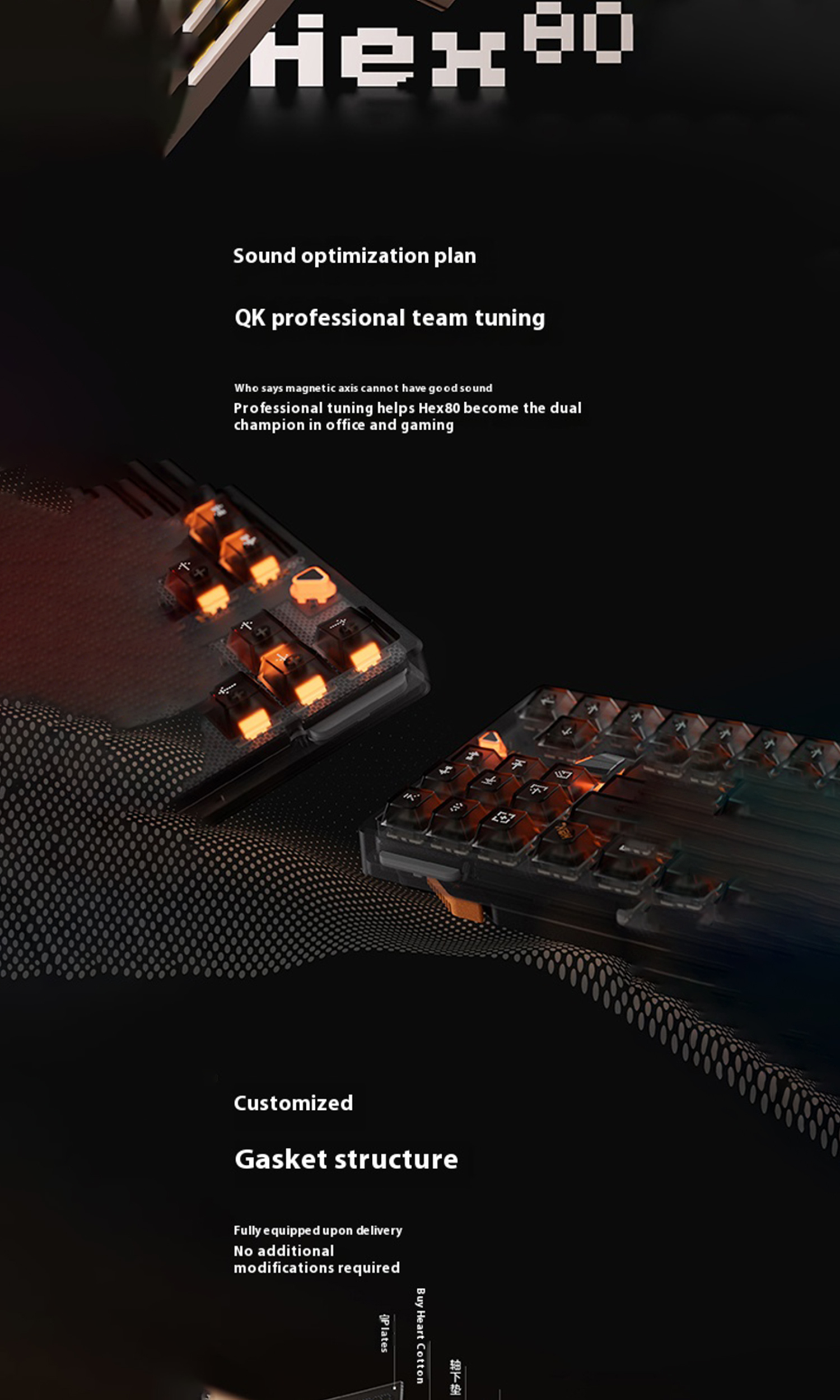 ATK QK Joint Hex80 อลูมิเนียมประสิทธิภาพสูง RT0.001 คีย์บอร์ดแกนแม่เหล็กแบบกําหนดเอง | Shopee ...