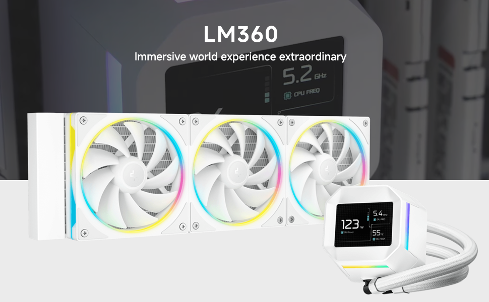 Deepcool LM360 LM240 CPU AIO Cooler 360 มม.240 มม.2.4 นิ้วจอแสดงผล IPS ...