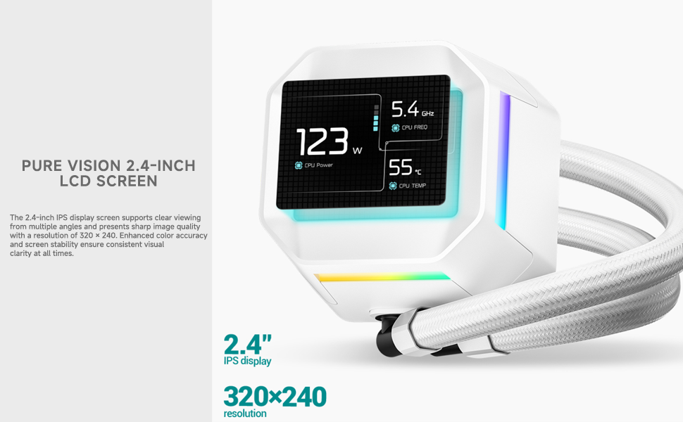 Deepcool LM360 LM240 CPU AIO Cooler 360 มม.240 มม.2.4 นิ้วจอแสดงผล IPS ...